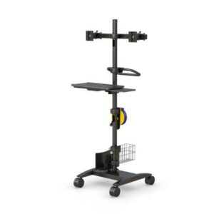 Dual Monitor Mobile Computer Pole Cart – Best Mounting